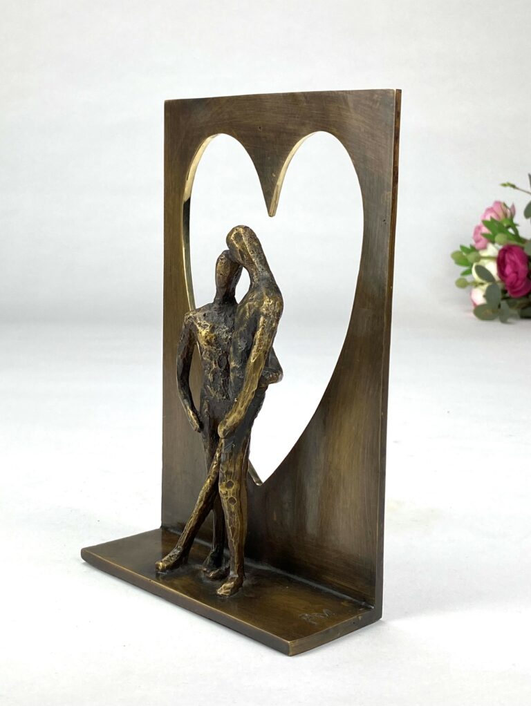 Kærlighed - hjertets betydning - ægte bronze