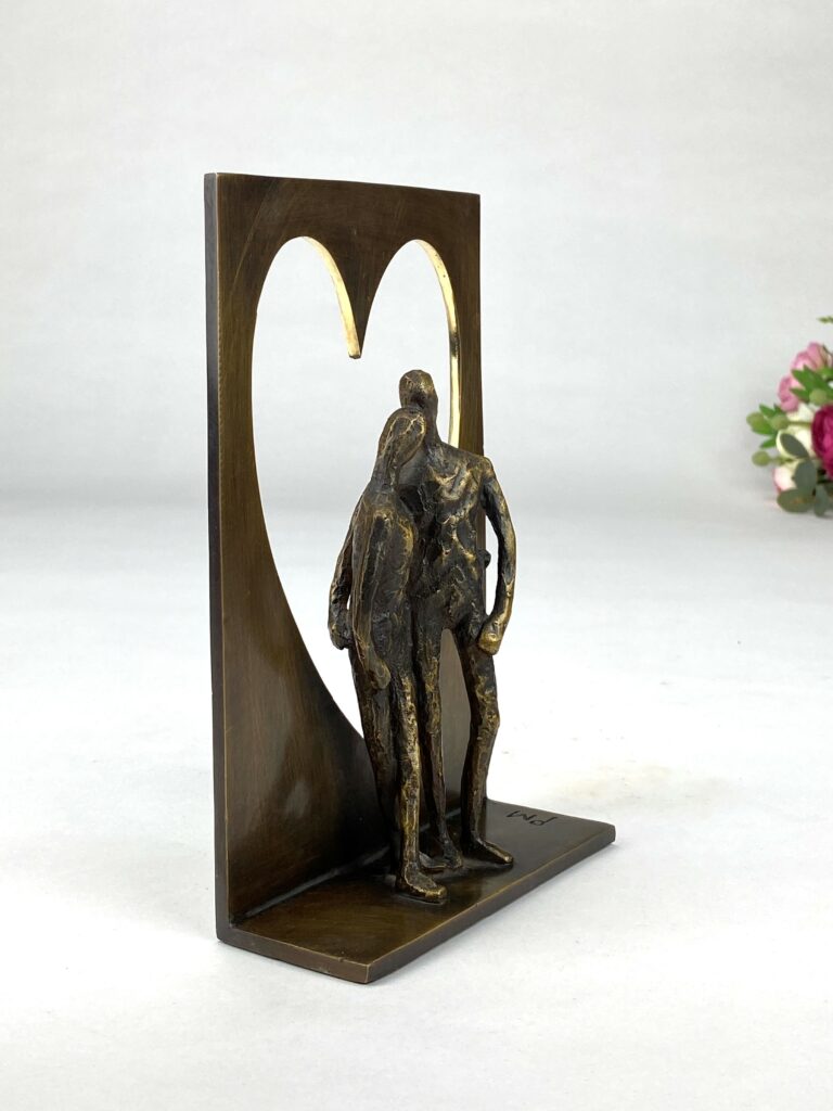 Kærlighed - hjertets betydning - ægte bronze